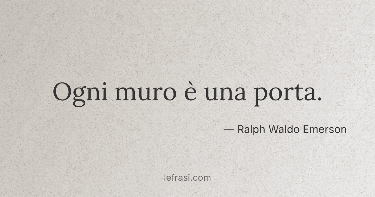 Ogni muro è una porta