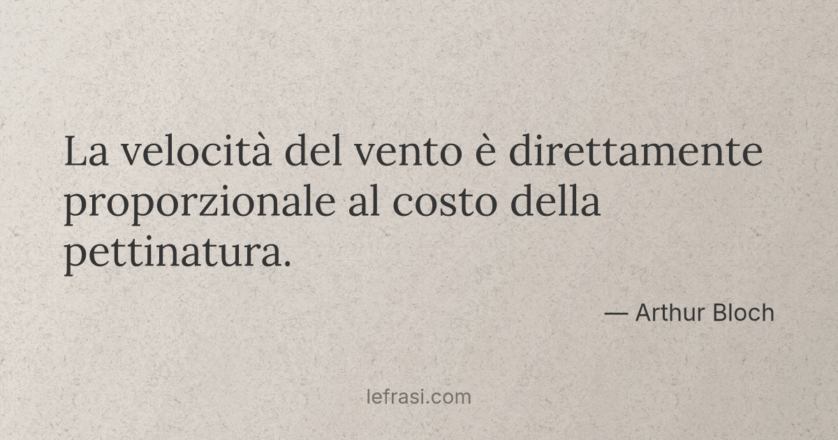 La velocità del vento è direttamente proporzionale al costo ...