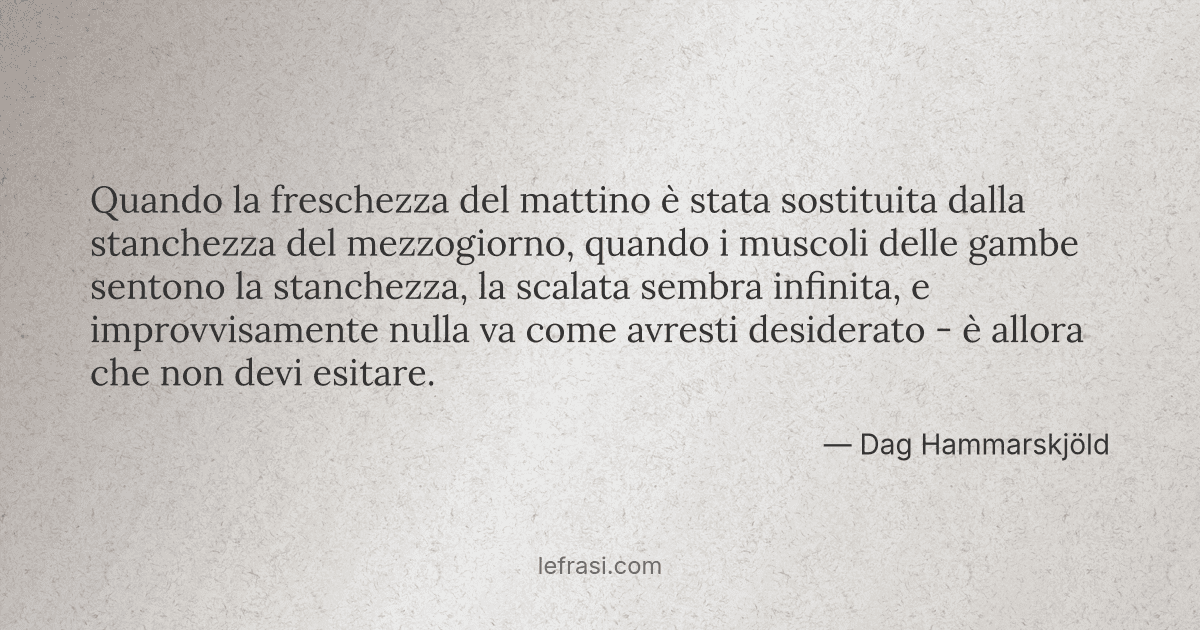 Quando la freschezza del mattino è stata sostituita dalla ...