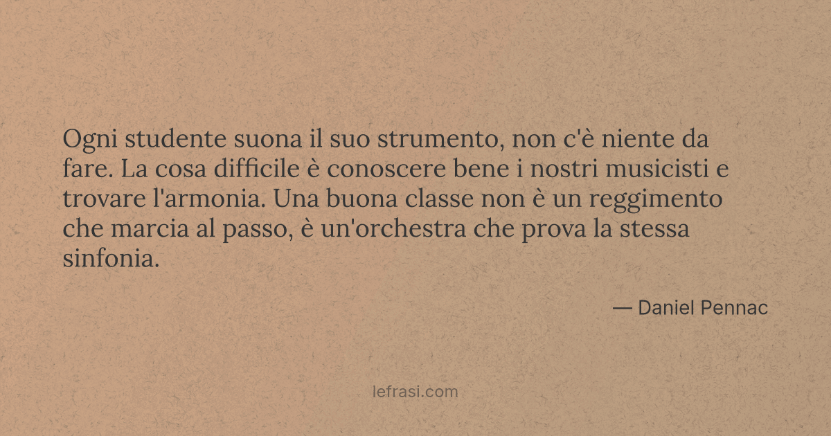 Ogni studente suona il suo strumento non c'è niente da ...