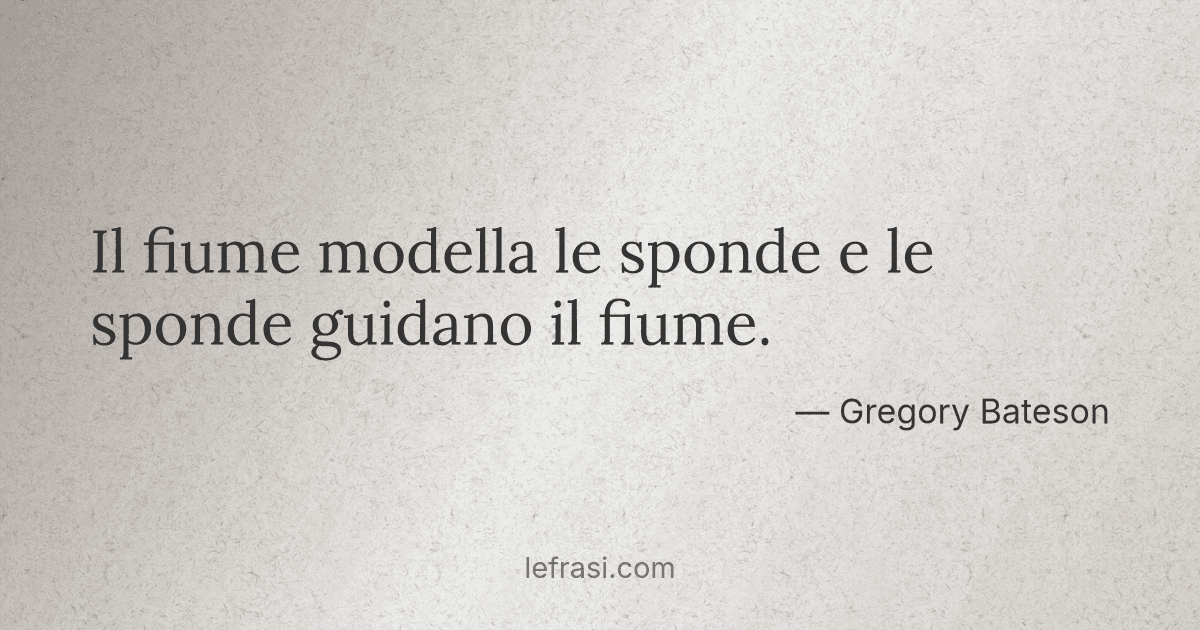Il fiume modella le sponde e le sponde guidano il fiume ...
