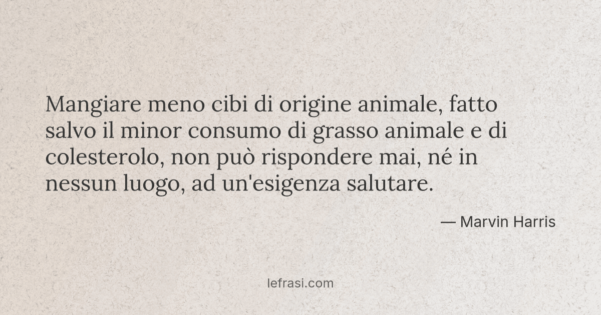 Mangiare meno cibi di origine animale fatto salvo il minor ...