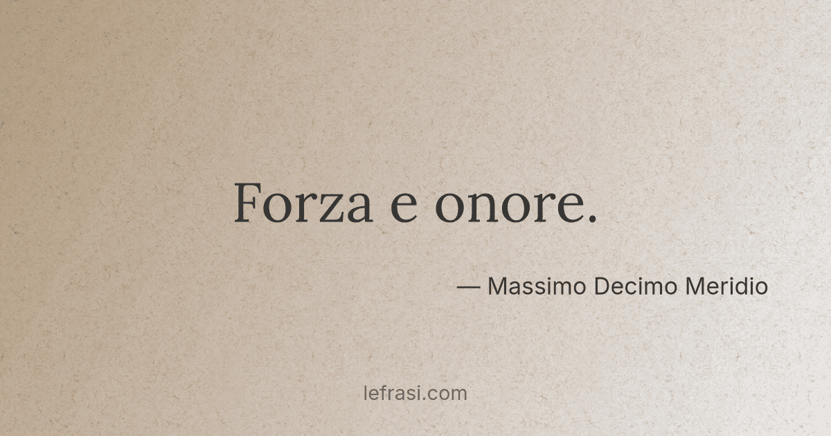 Forza e onore