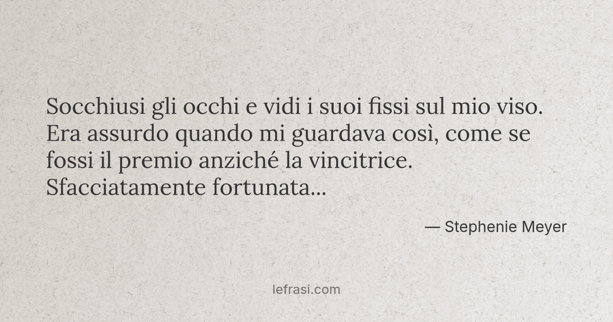 Socchiusi gli occhi e vidi i suoi fissi sul mio viso Era ...