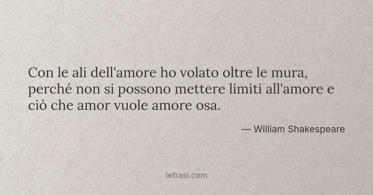 Con le ali dell'amore ho volato oltre le mura perché non ...